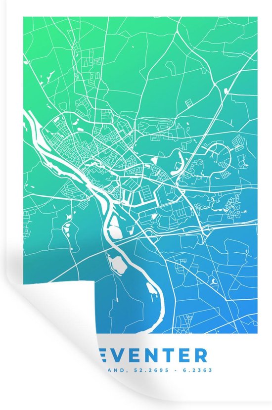 Muurstickers - Sticker Folie - Stadskaart - Deventer - Nederland ...