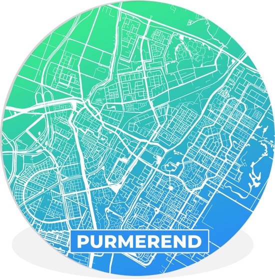 Wall Circle - Wall Circle Indoor - City Map - Purmerend - Blauw - Vert ...