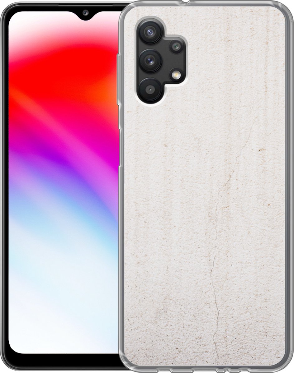 Samsung Galaxy A32 5G hoesje - Beton - Muur - Wit - Siliconen ...