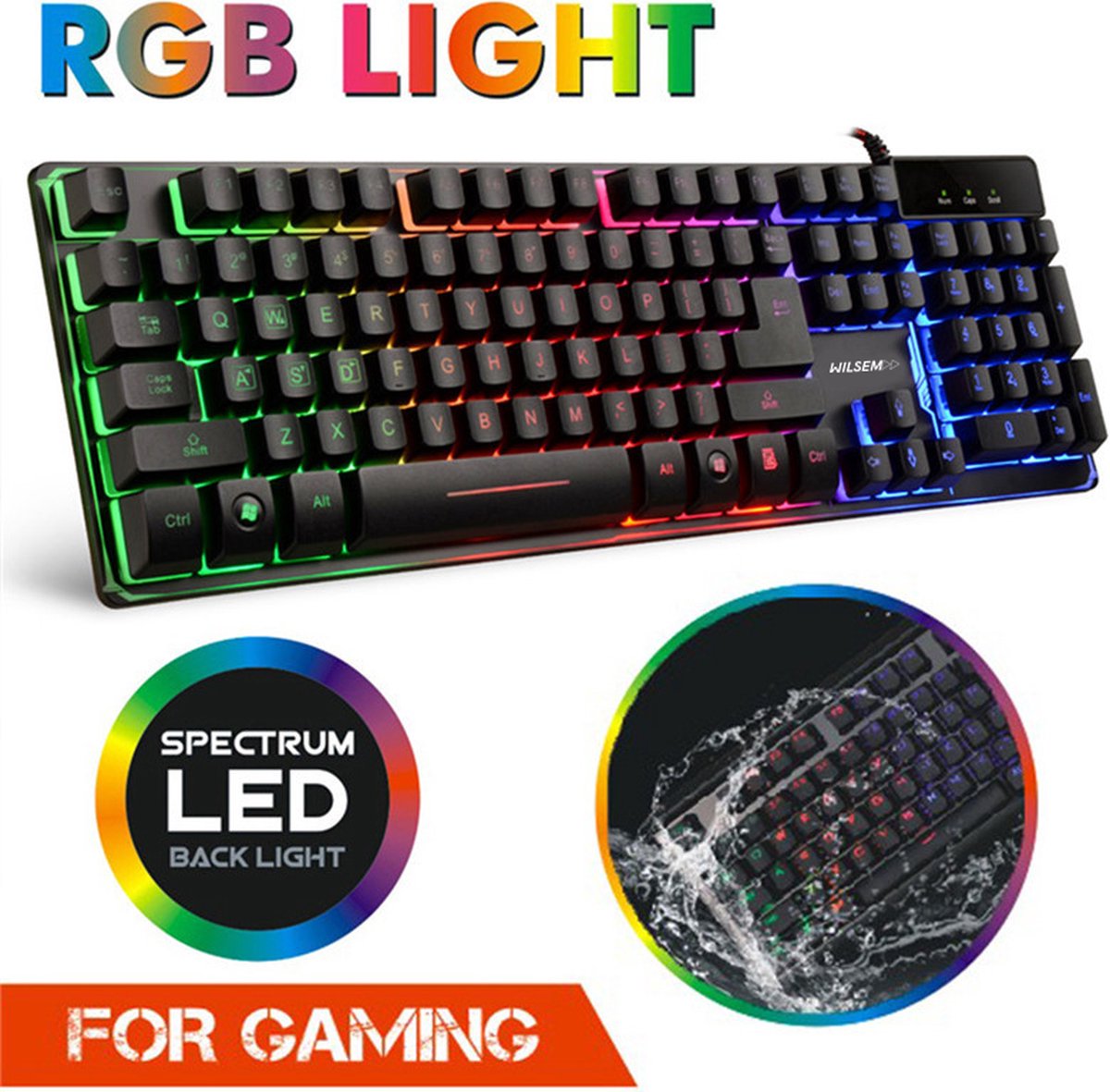 Gaming Toetsenbord – Zwart –Toetsenbord - RGB LED – 104 Toetsen – Met ...