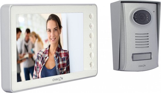 Chacon bedrade videofoon intercom - 7'' scherm - 2 draads - Wit | bol.com