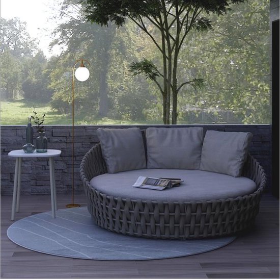 KLIMliving Relax Ligbed - Grijze kussens - Zonnebed - Ligbed 2 Persoons ...