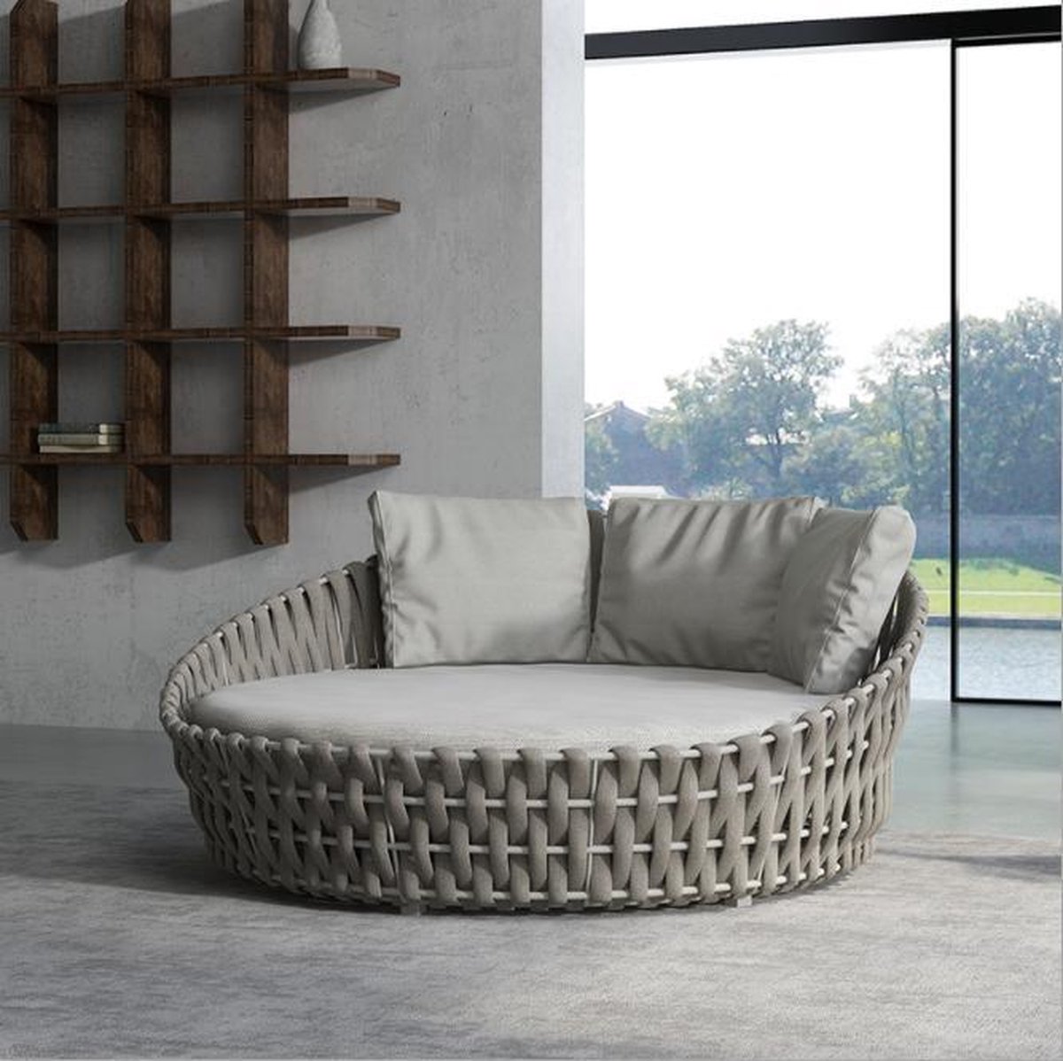 KLIMliving Relax Ligbed - Grijze kussens - Zonnebed - Ligbed 2 Persoons ...