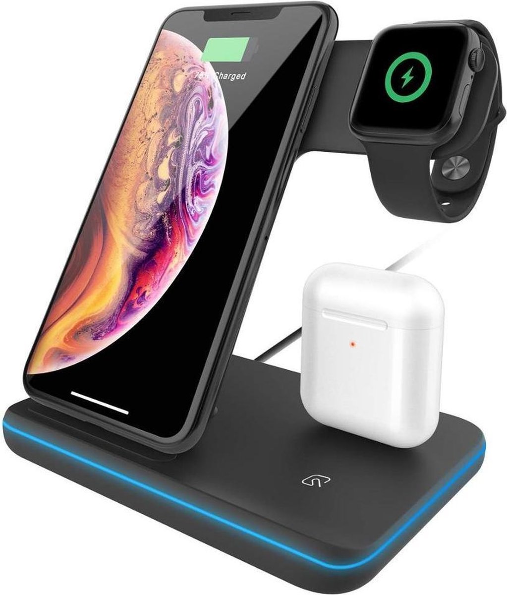 DrPhone LEGEND - 3 in 1 - Draadloze Wireless Dock Oplader Standaard ...