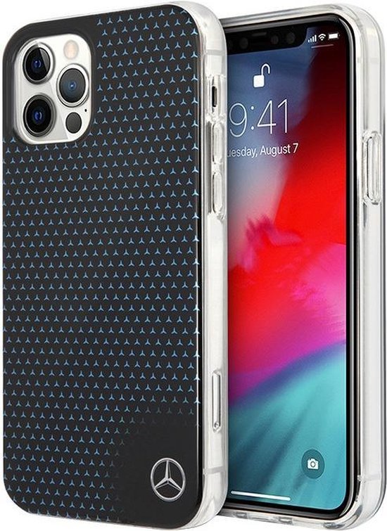 Mercedes Benz IPhone 12 / 12 Pro Stars logo Black Hard Phone Case | bol
