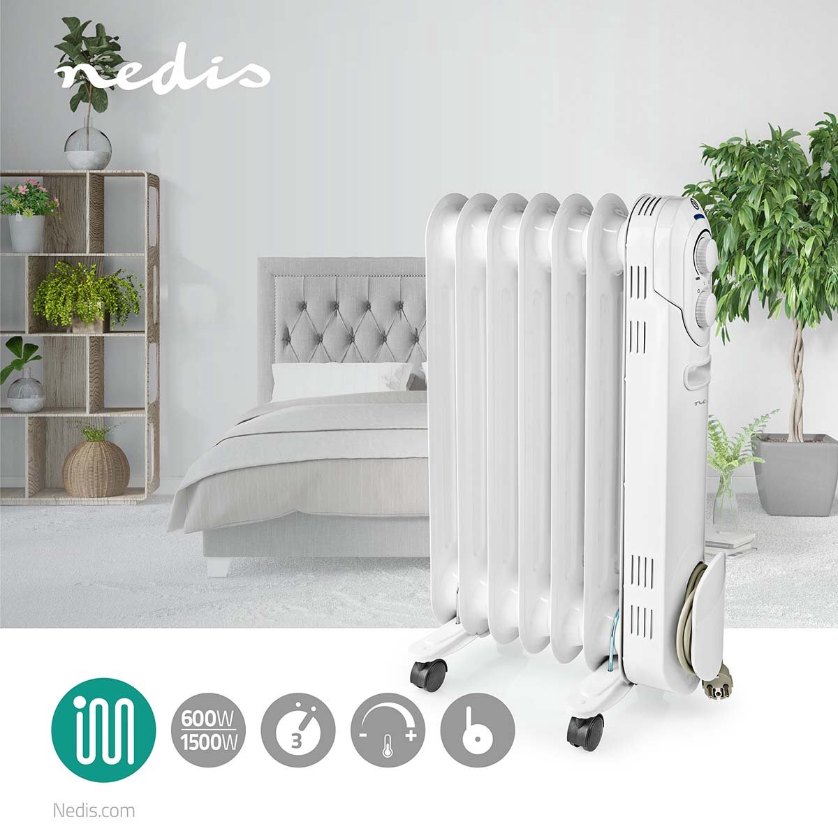 Mobile Oil Radiator | 1500 W | White | bol.com