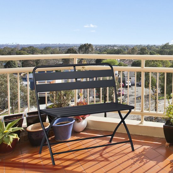 relaxdays tuinbank inklapbaar - 2-zits balkonbank - bankje voor buiten ...