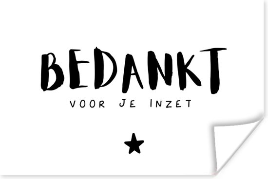 Poster Quotes - Collega - Bedankt voor je inzet - Spreuken - 30x20 cm ...