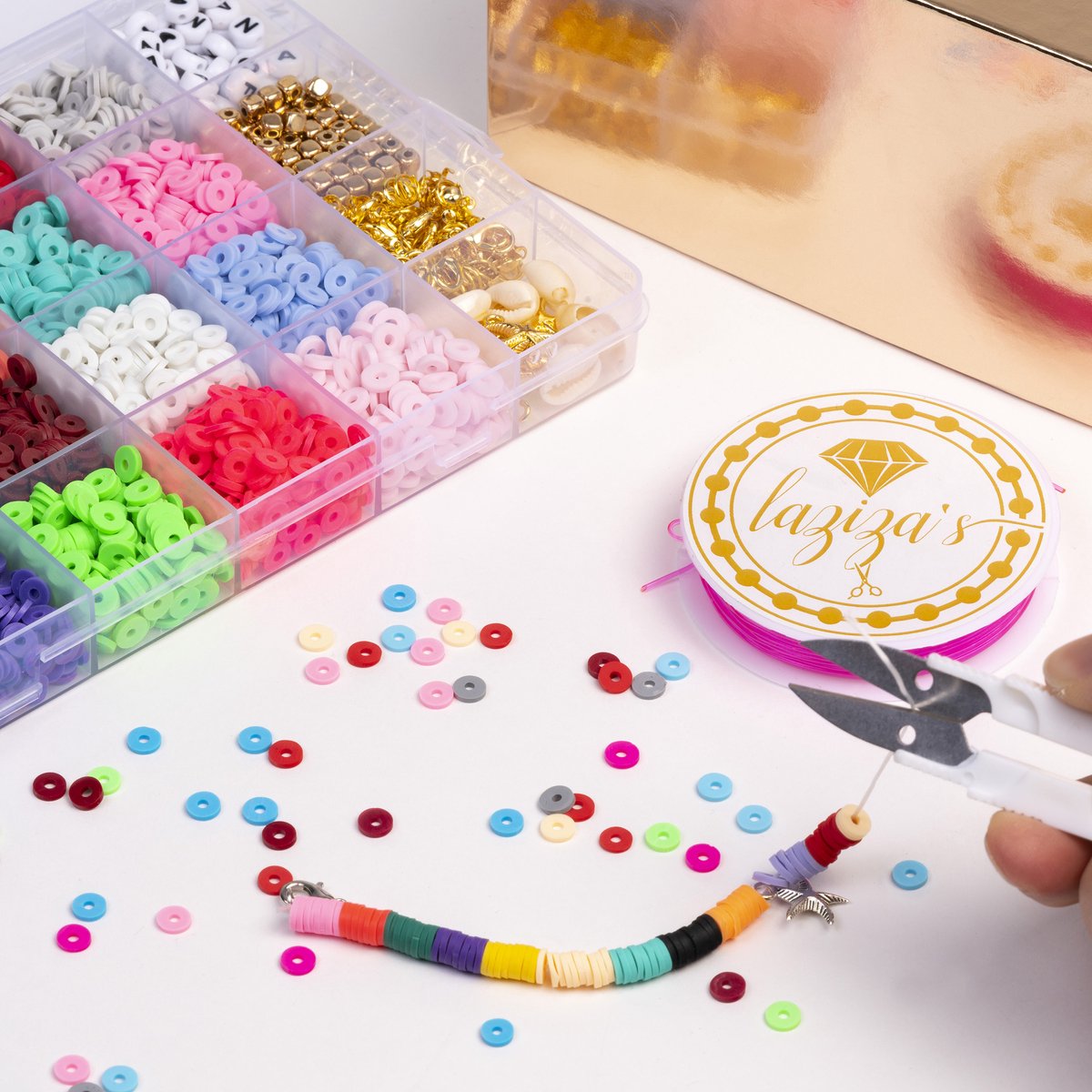 Premium Katsuki Kralen Set - Polymeer Kralen - 4 rollen draad - 6000 ...