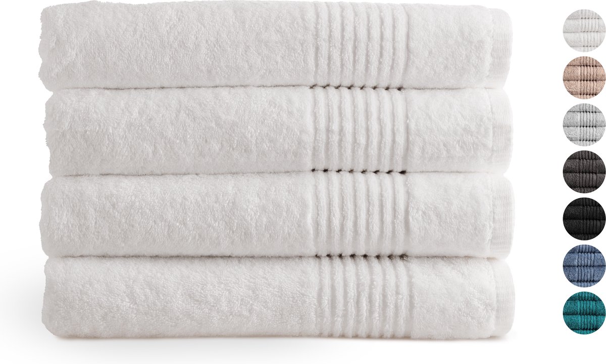 Seashell Supreme Handdoek - 650 gram/m2 - 100% Egyptisch Katoen - Wit ...