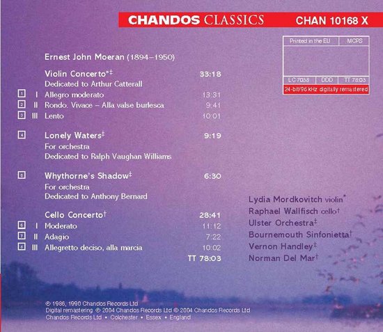 Lydia Mordkovitch, Ulster Orchestra, Vernon Handley - Moeran: Violin ...