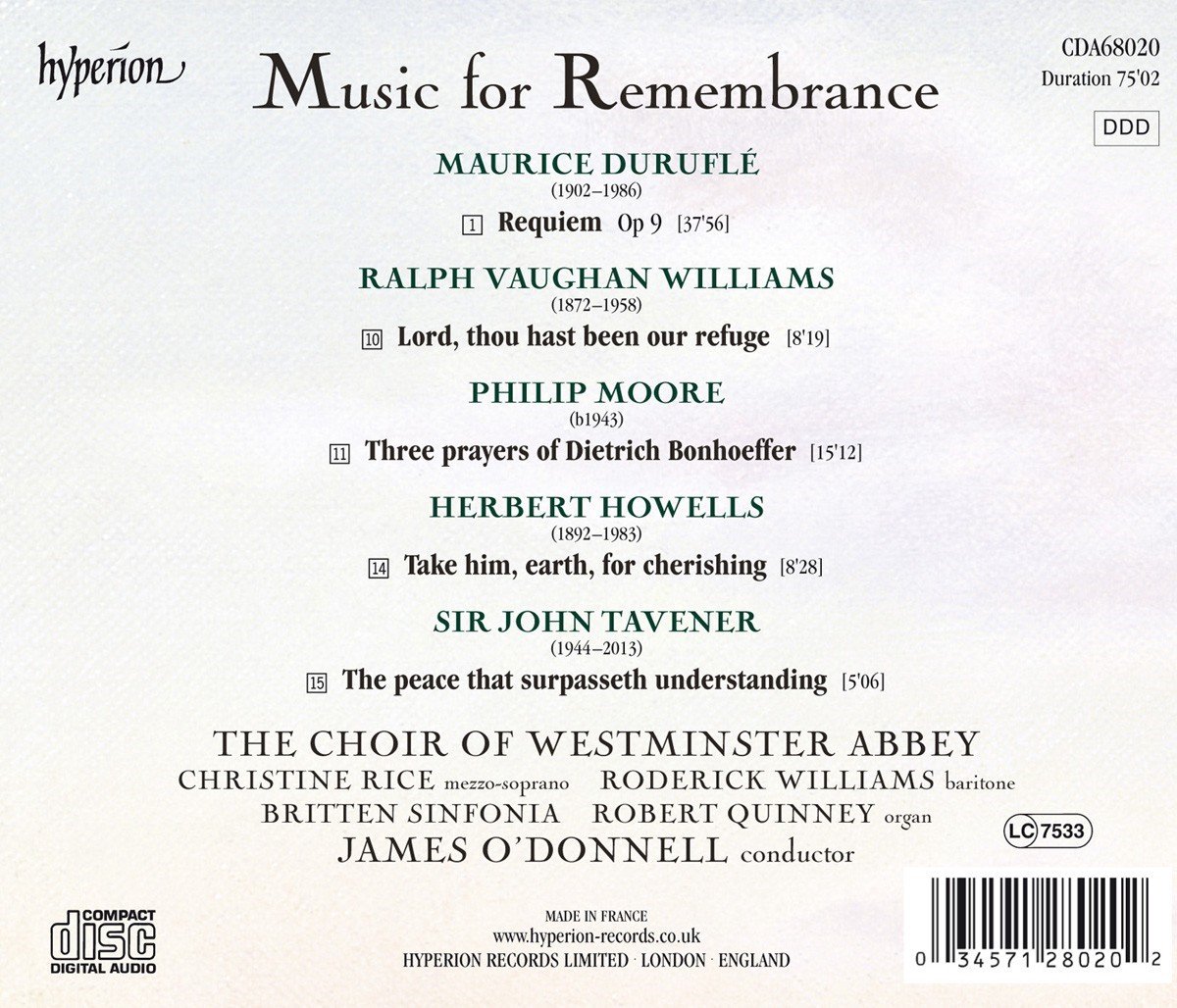 Choir Of Westminster Abbey, Britten Sinfonia, James O'Donnell - Britten ...