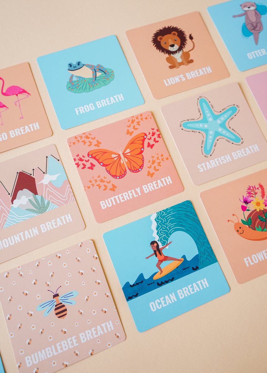 Calming breathing cards - yoga kaarten voor kinderen - kinderyoga ...