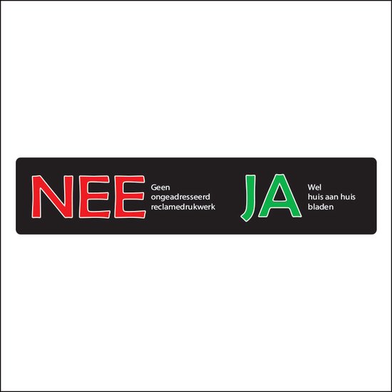 Ja nee sticker brievenbus - Brievenbus sticker ja nee - nee ja sticker ...