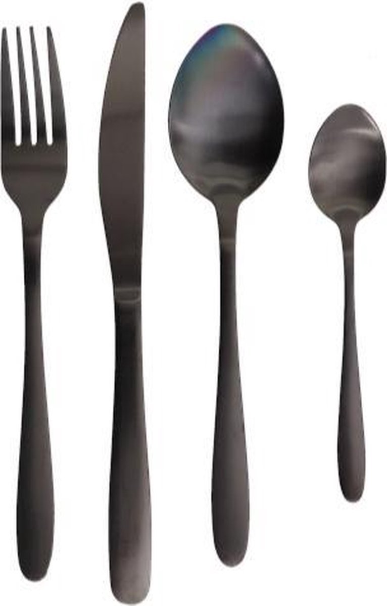 Bestek set zwart - bestek set - bestekset mat zwart - bestek - bestek ...