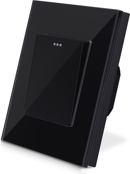 Navaris glazen lichtschakelaar voor wand - Lichtknop van glas ...