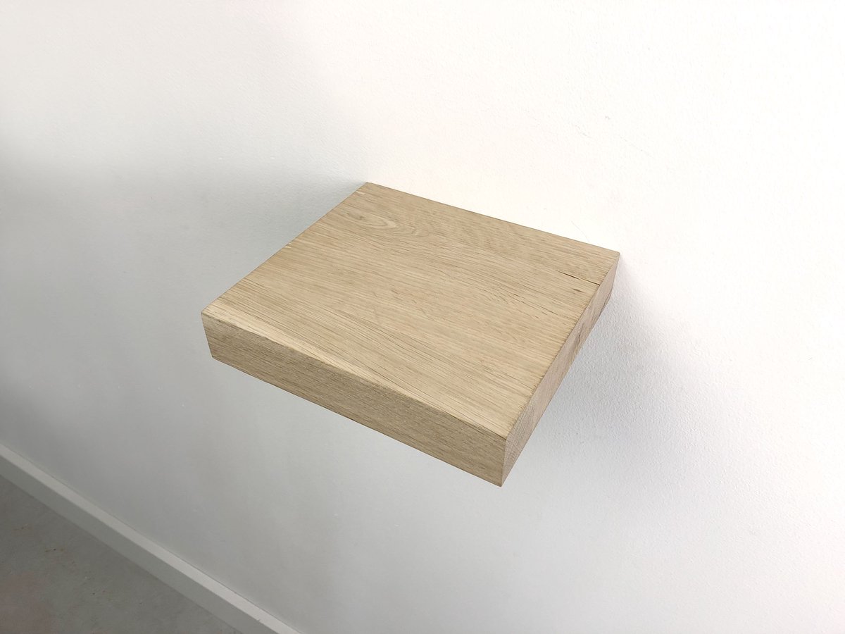 Zwevende wandplank 20 x 20 cm eiken recht - Wandplank - Wandplank hout ...