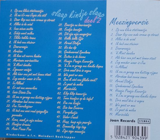 Slaap Kindje Slaap Deel 2 - Liedjes Voor Het Slapen Gaan, Kinderkoor o.l.v. Meindert... | bol.com