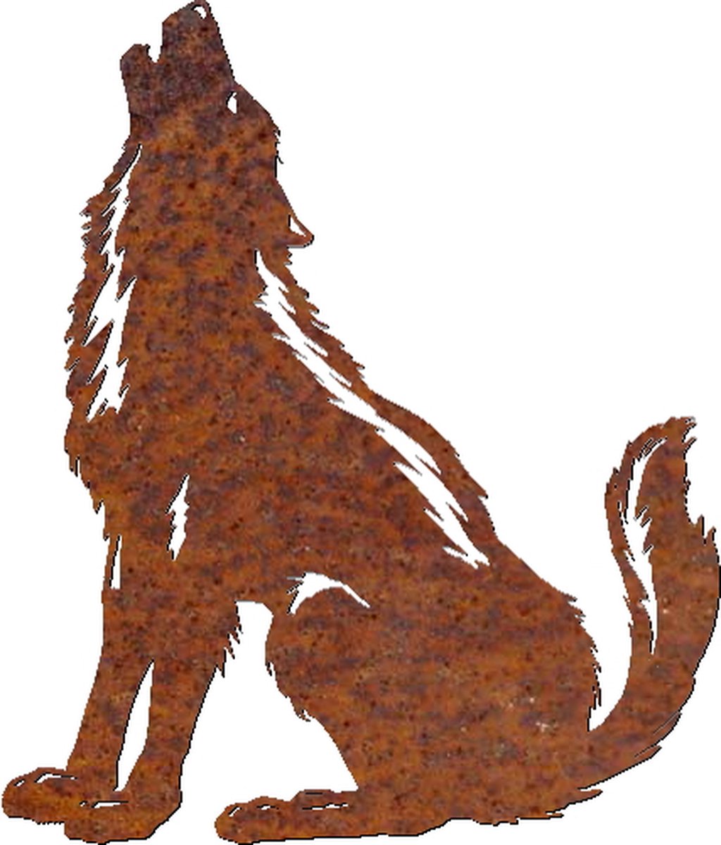 Tuinbeeld Huilende Wolf in cortenstaal Large | bol.com