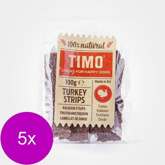 Timo Strips 100 g - Hondensnacks - 5 x Kalkoen | bol.com