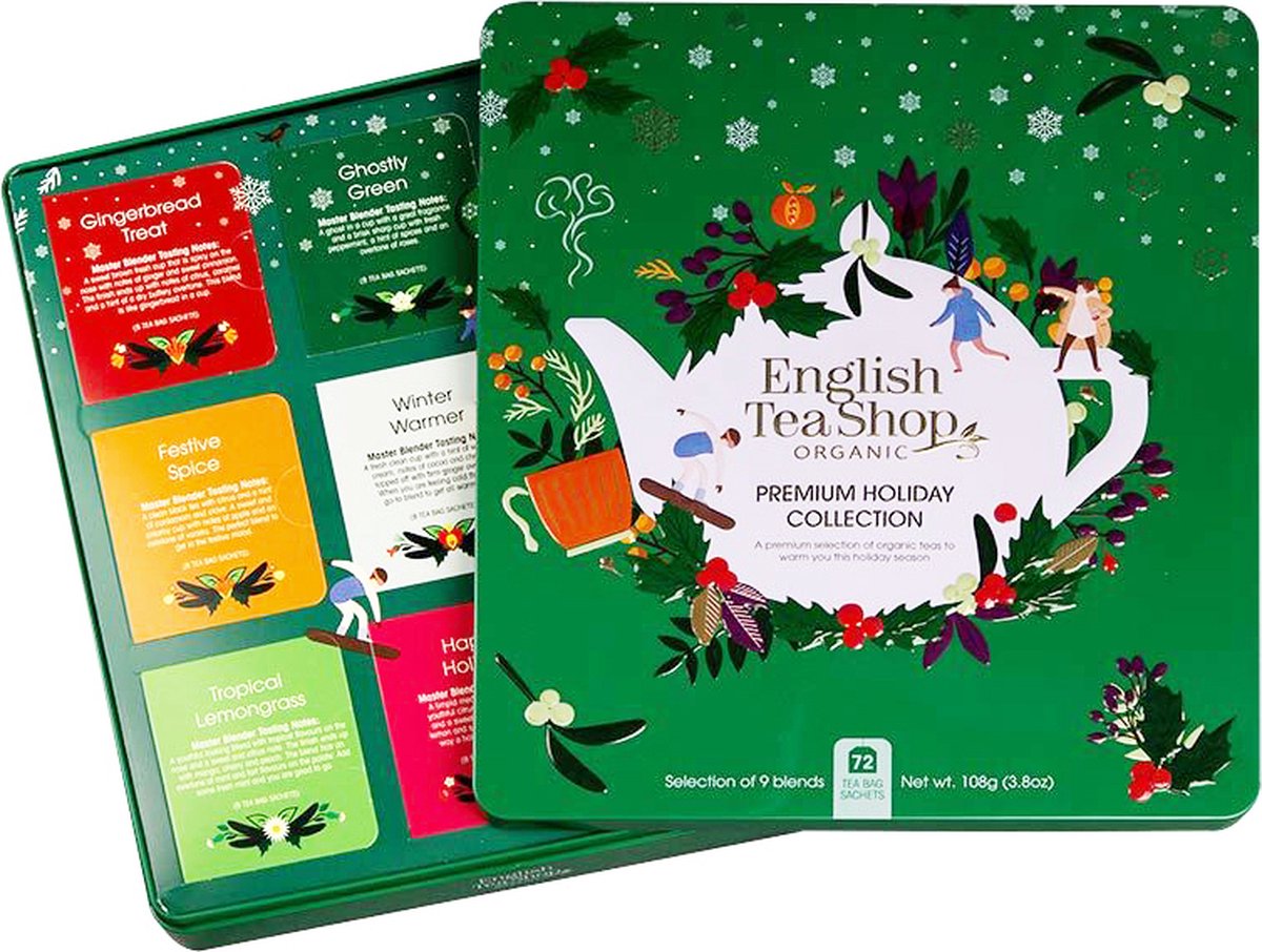 English Tea Shop - Premium Kerst Thee Collectie - Geschenkblik groen ...