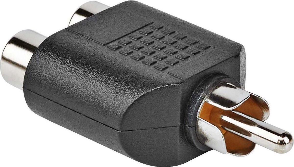 Tulp verloopstekker - 2x tulp female naar tulp male - Zwart - Allteq | bol