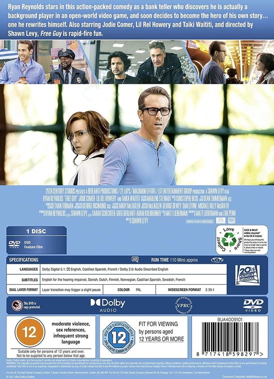 Free Guy (DVD) (Dvd), Ryan Reynolds | Dvd's | bol