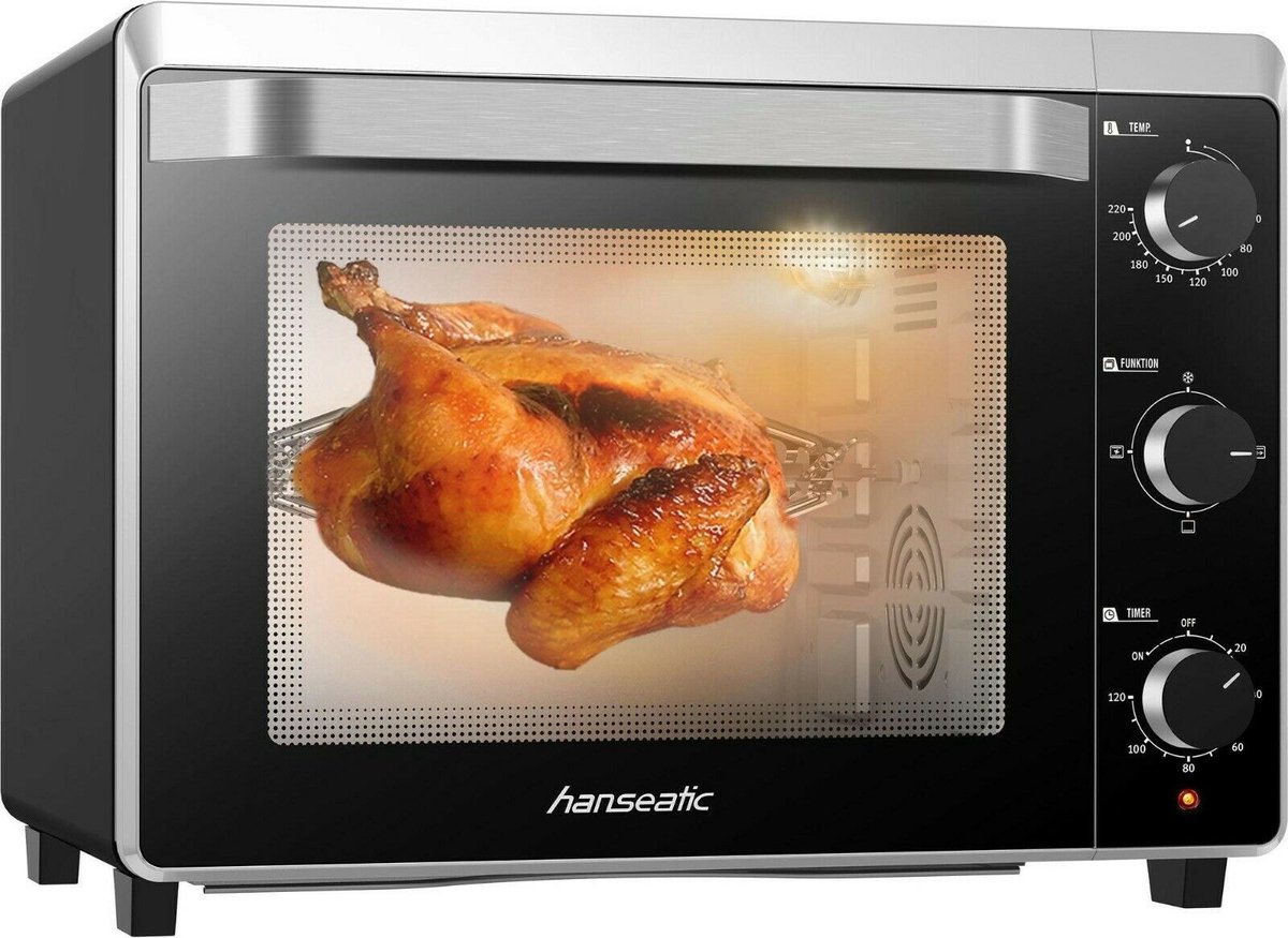 Hanseatic mini-oven 17194935, met groot volume en rotisserie 1600 W ...