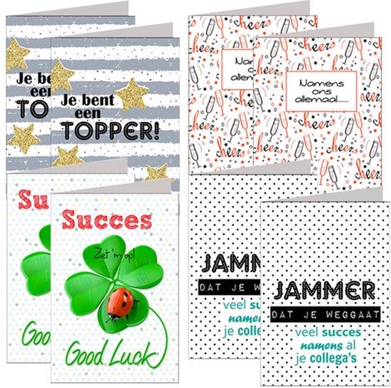 Wenskaarten XL set 8 stuks | bol