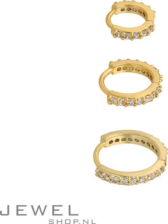 Sparkling Hoops Set | Oorbellen Goud | Oorbellen Set | Oorbel klein ...