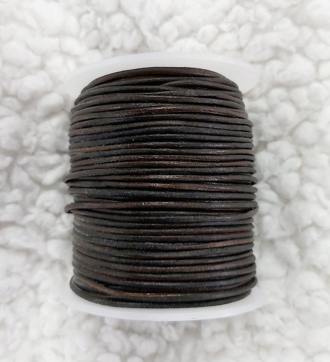 Cordon rond en cuir Zwart Vintage 1,5 mm 4 mètres (2 x 2 mètres ...