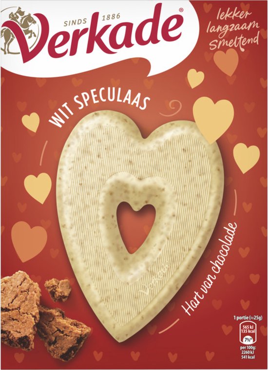 Verkade Hart van chocolade - wit speculaas 135g | bol.com