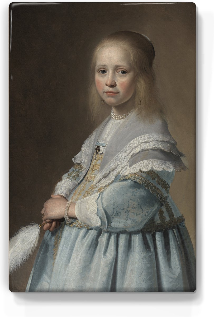 Portret van een meisje in het blauw - Johannes Cornelisz. Verspronck - 19,5 x 30 cm -... | bol.com