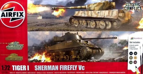 1:72 Airfix 50186 Classic Conflict Tiger 1 vs Sherman Firefly - Tanks ...