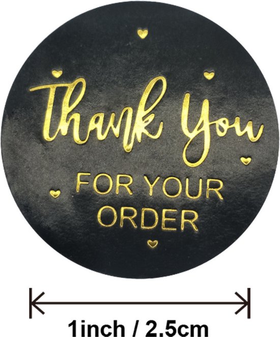 Thank you stickers - 500 stuks - 25 mm - Bedankt stickers - Small business packaging -... | bol