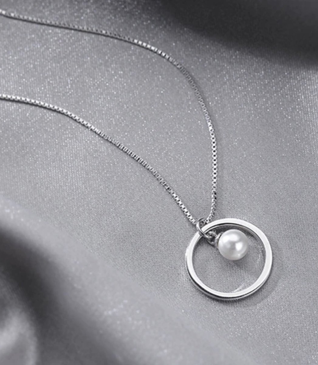 Ketting dames | zilveren ketting dames | 925 zilver | parel ketting ...
