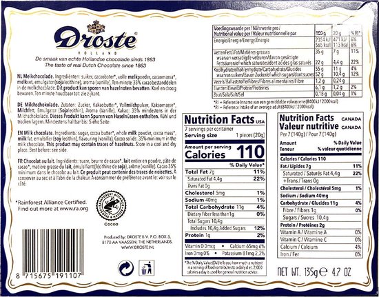 Droste Chocolade Letter Melk 135 gram - Letter J | bol