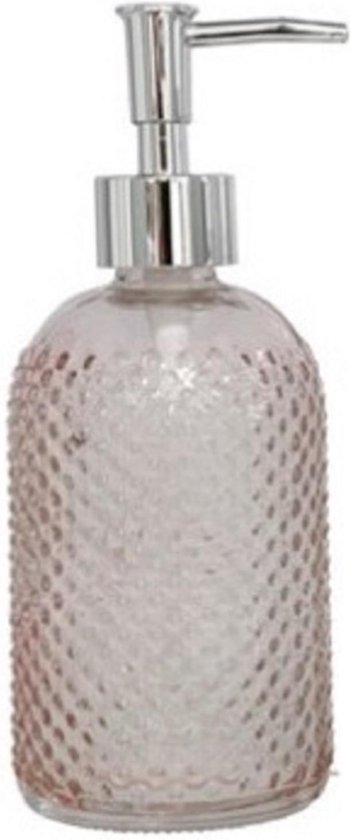 Zeeppompje/zeepdispenser oud roze kleur glas 410 ML - Mooi stijlvol ...