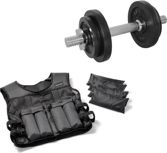 Tunturi - Fitness Set - Halterset 10 kg incl 1 Dumbellstang ...