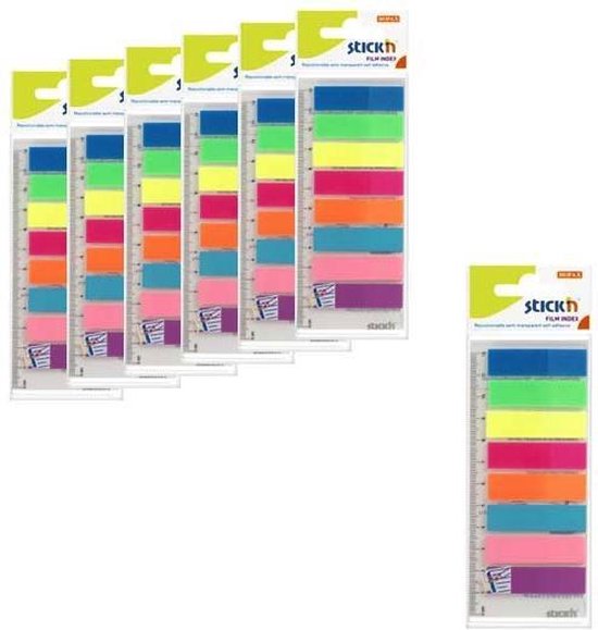 Stick'n Film Index - 6-pack - 45x12mm op flexibele liniaal - Totaal ...