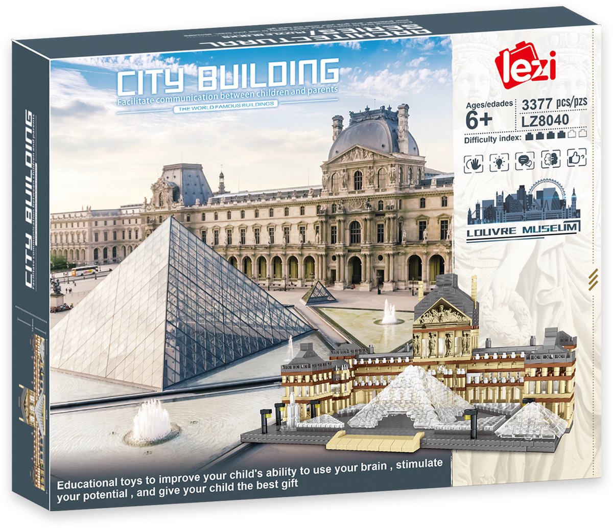 Lezi Louvre Parijs - Architectuur / Gebouwen - Nanoblocks / miniblocks ...