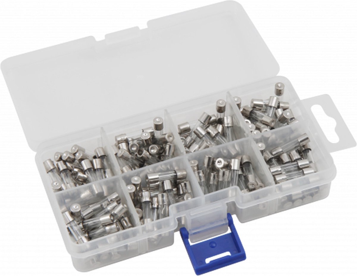 Assortimentsdoos met glaszekeringen - 160 delig - 500mA-10A - 5x20mm | bol