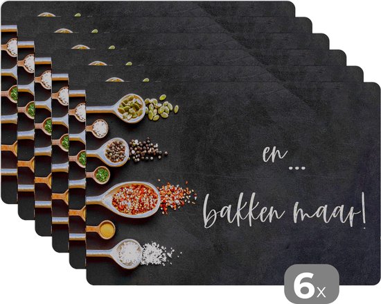 Placemat - Placemats kunststof - En... bakken maar! - Keuken - Spreuken ...