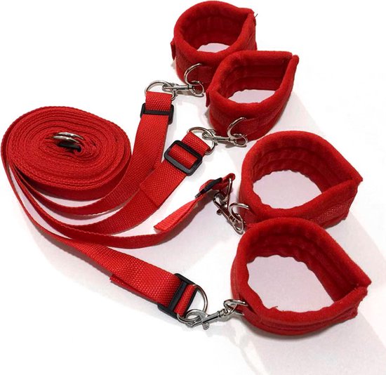 BDSM Bed Menottes Red - Matras SM Set - Bed Tie Down Set - BDSM ...