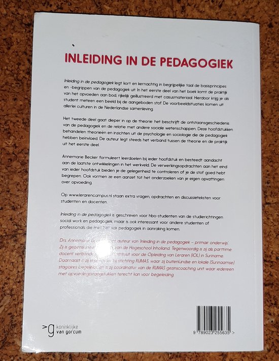 Inleiding in de pedagogiek | 9789023255635 | Annemarie Becker | Boeken | bol