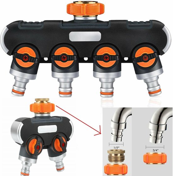 BeBetter® Kraansplitter | Aluminium Water Splitter - Tuinslang Aansluiting -... | bol.com