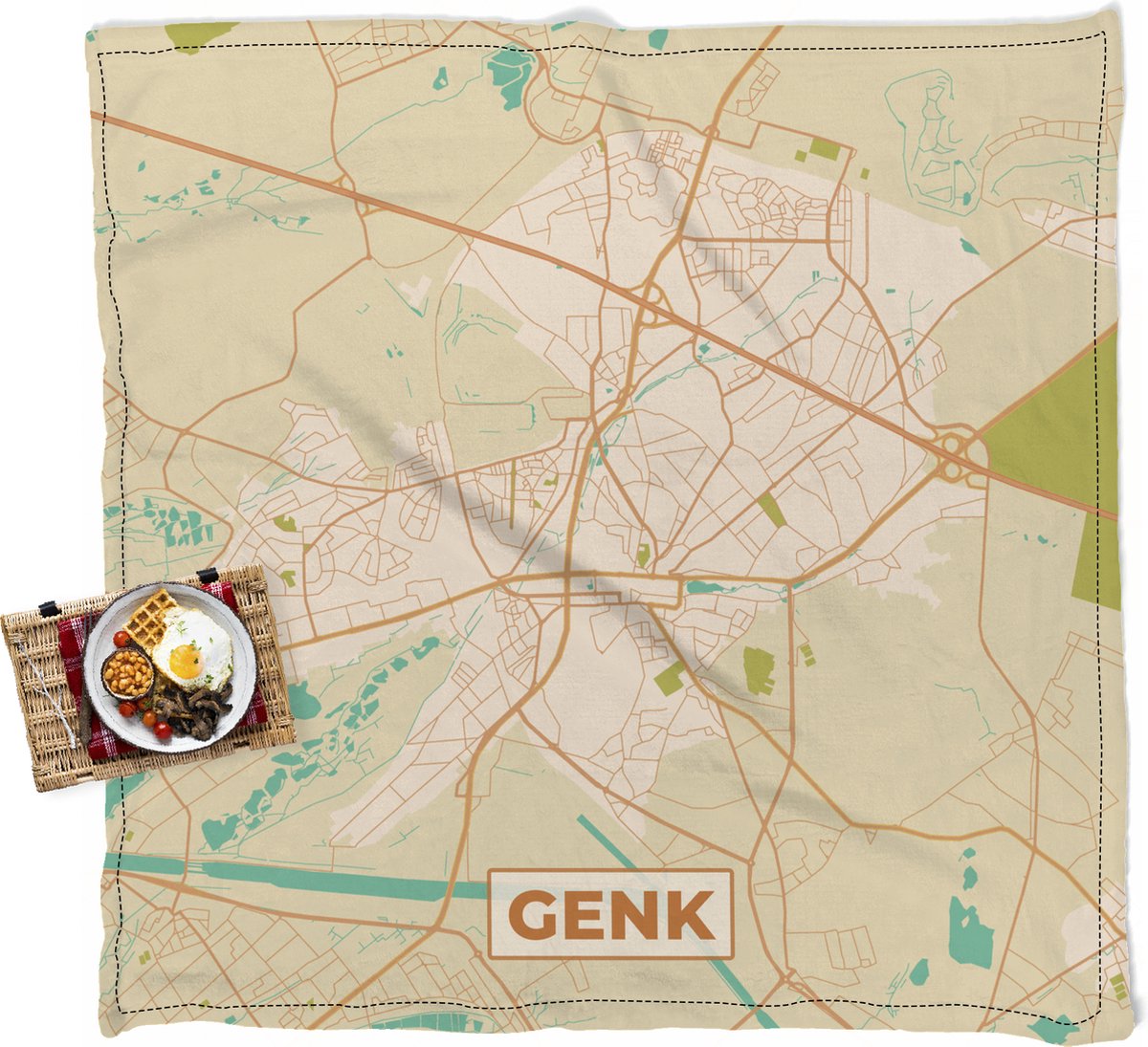 Picknickkleed - Buitenkleed - België - Kaart - Genk - Stadskaart ...