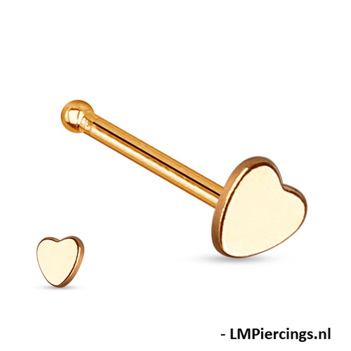 Neus piercing stud hartje rose kleur | bol.com