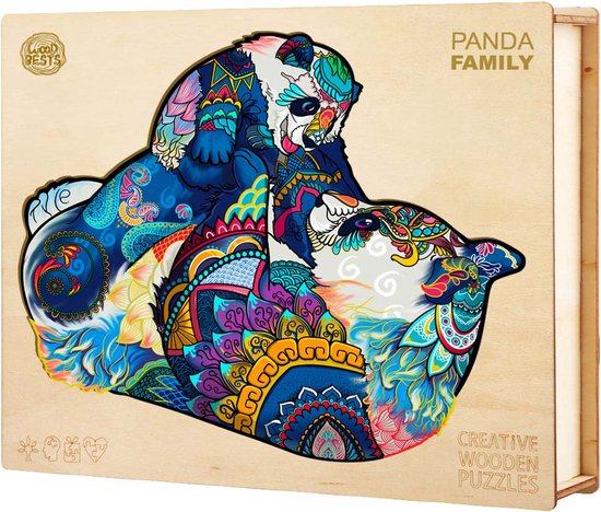 Brickkies, Panda Familie, Panda Family, Jigsaw puzzle, houten puzzel ...