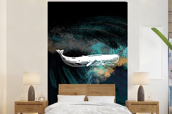 Behang - Fotobehang Potvis - Zee - Golf - Dier - Breedte 225 cm x ...